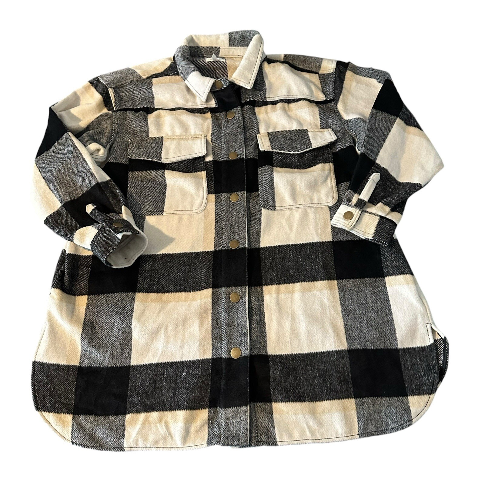 Maurice’s Black White Buffalo Plaid Shacket Women’s Sz 2X NWT Fall ...