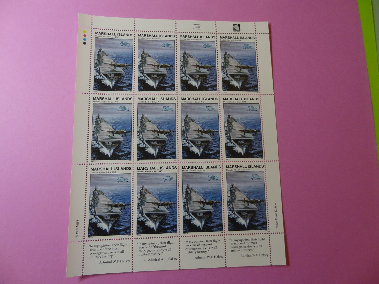 MH Marshall Islands * SC 306 WWII * Doolittle Raid * MNH * Sheet 12 ...