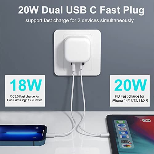 USB C Plug,iPhone USB and Type C Charger Plug UK Adapter Fast Charge ...