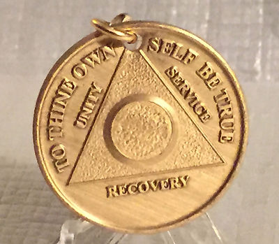 Alcoholics Anonymous Bronze AA Key Chain Recovery Medallion Keychain ...