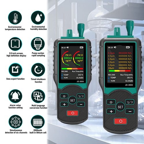 Dust Particle Counter 0.3 0.5 1.0 3.0 5.0 10μm PM2.5 PM10 Air Particle ...