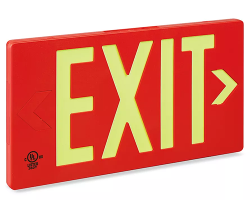 EG100-1-R EXIT SIGN RED 100' SINGLE SIDED | eBay