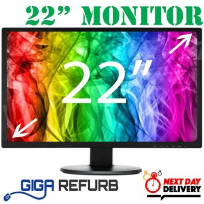 Cheap HP 22" LCD TFT PC Movie Gaming CCTV VGA Monitor | eBay UK