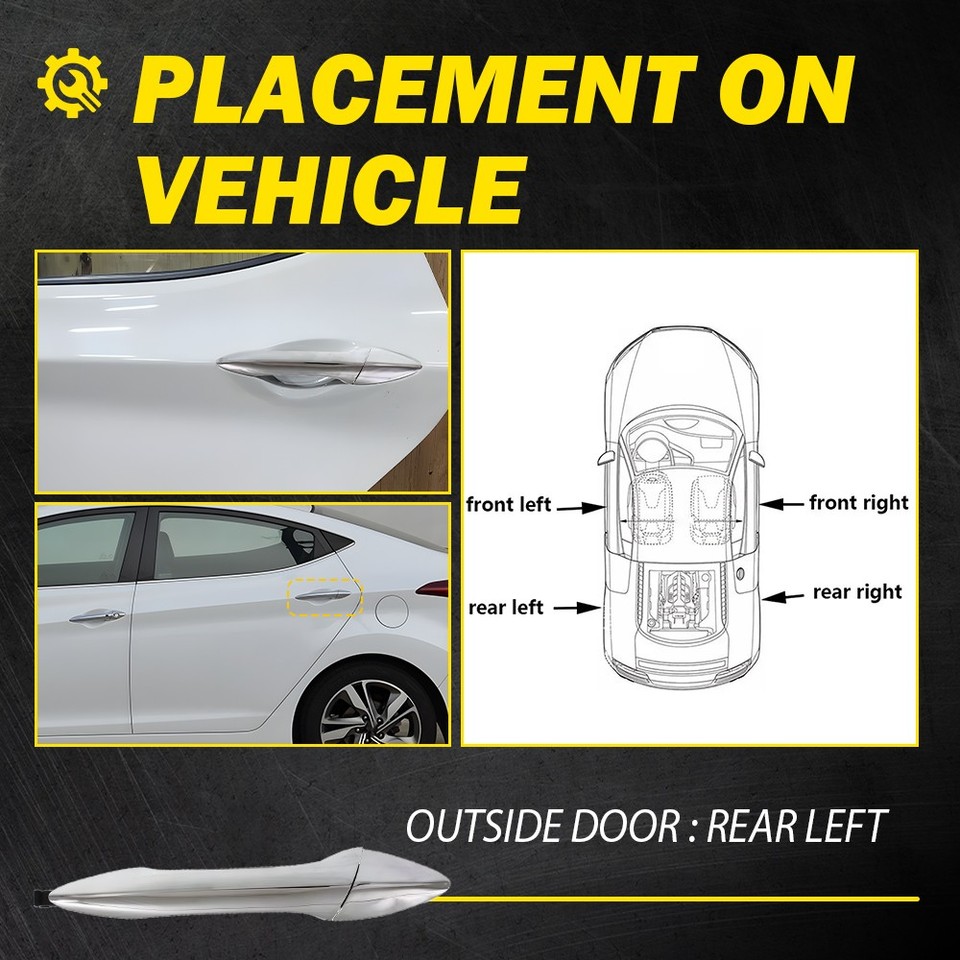 Exterior Door Handle For 2011-2016 Hyundai Elantra Rear Left Driver ...
