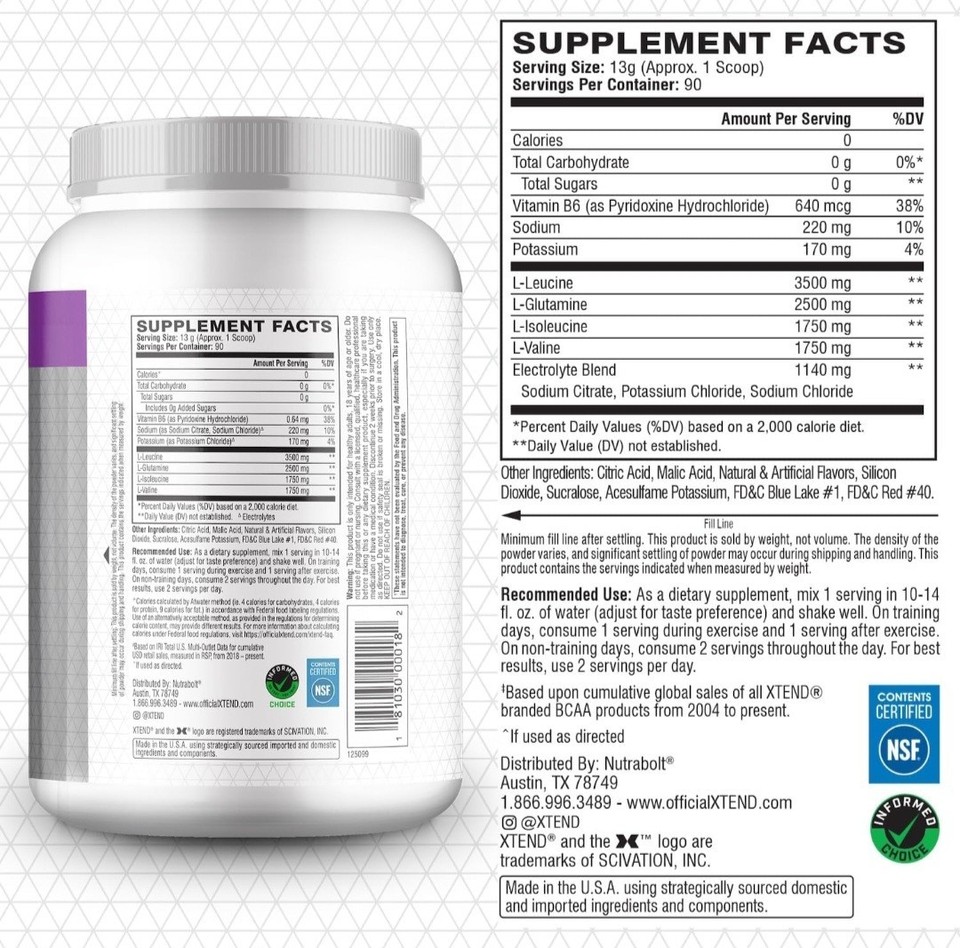 The Original 7G BCAA, Glacial Grape, Men & Women, 2.58 lbs 90 Servings ...