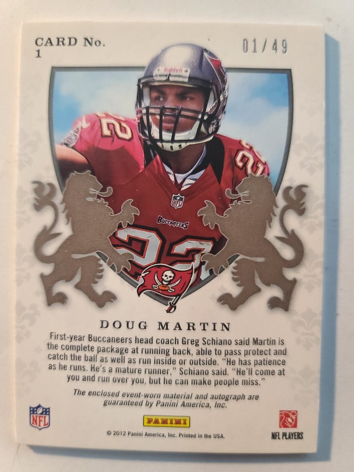 2012 Doug Martin Rookies & Stars Crusade Autograph 1/49 #1 ROOKIE ...