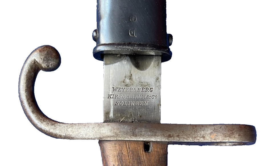 Old bayonet W.K. f/Mauser 1909 rifle ,argentine model. W/scabbard ...