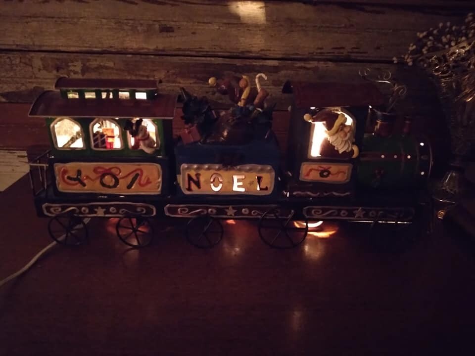 Metal Light Up Christmas Train ~ Santa Joy Noel ~ 20" Long, 7 1/2" Tall ...
