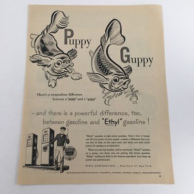 1950 Ethyl High Octane Gasoline Anti Knock Compound Vintage Print Ad | eBay