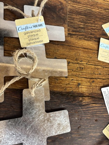 LOT OF 31 assorted Crafter's Square galvanized Metal Tags Crafts Kraft ...