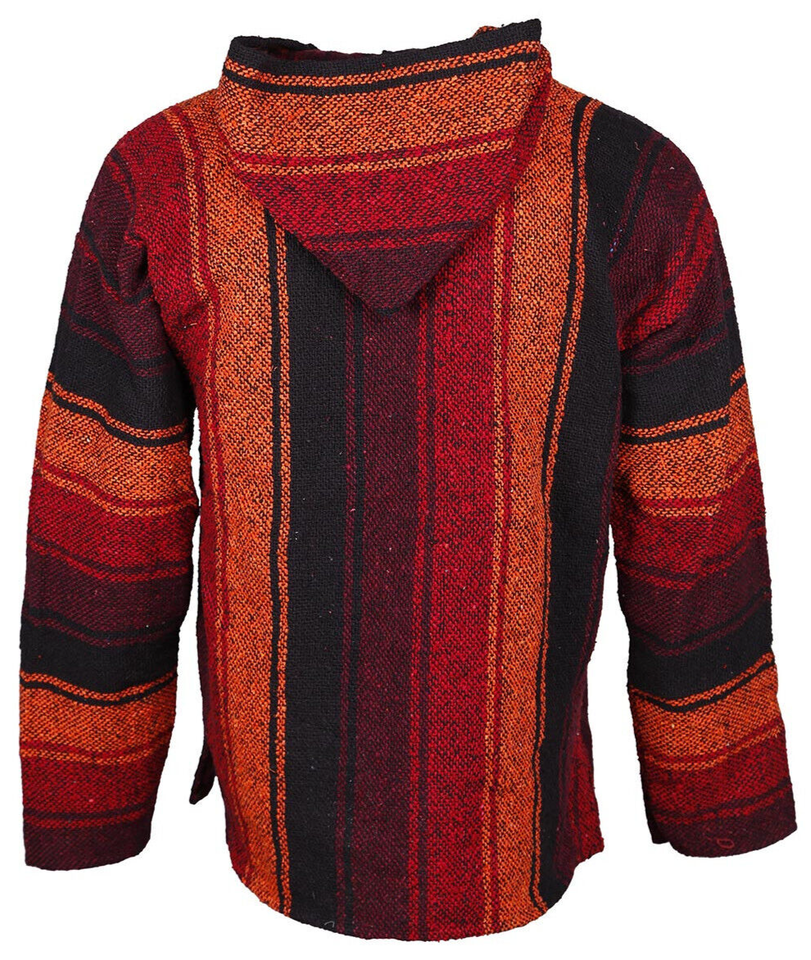 Baja Pullover Hoodie Autumn Sunset Striped Hooded Sweatshirt Mexican ...