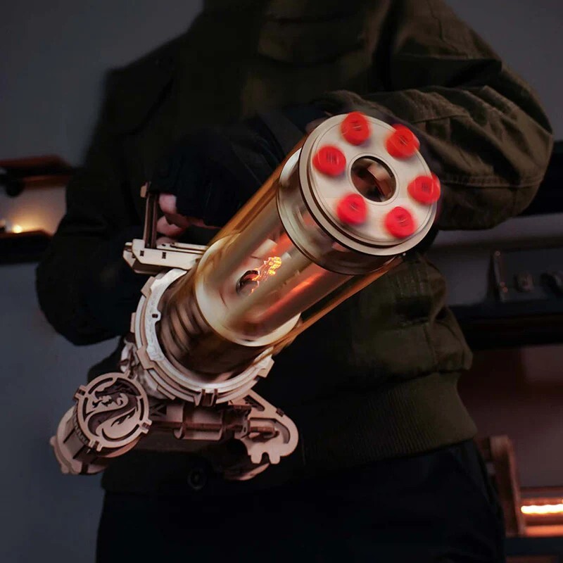 ROKR Rotating-Barrel Machine Gun Toy 3D Wooden Puzzle Teens Adult Gifts ...