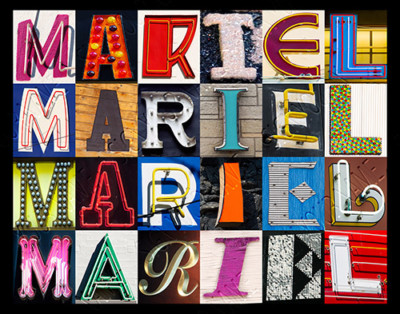 MARIEL Name Poster featuring photos of actual sign letters | eBay