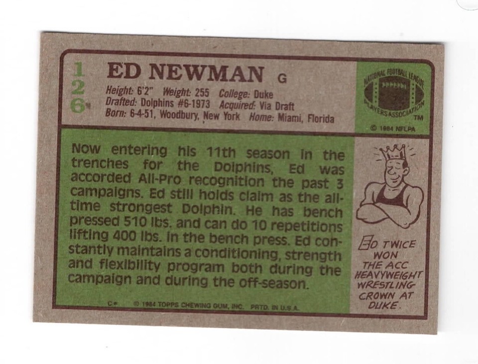 1984 Topps #126 Ed Newman NM/Mint | eBay