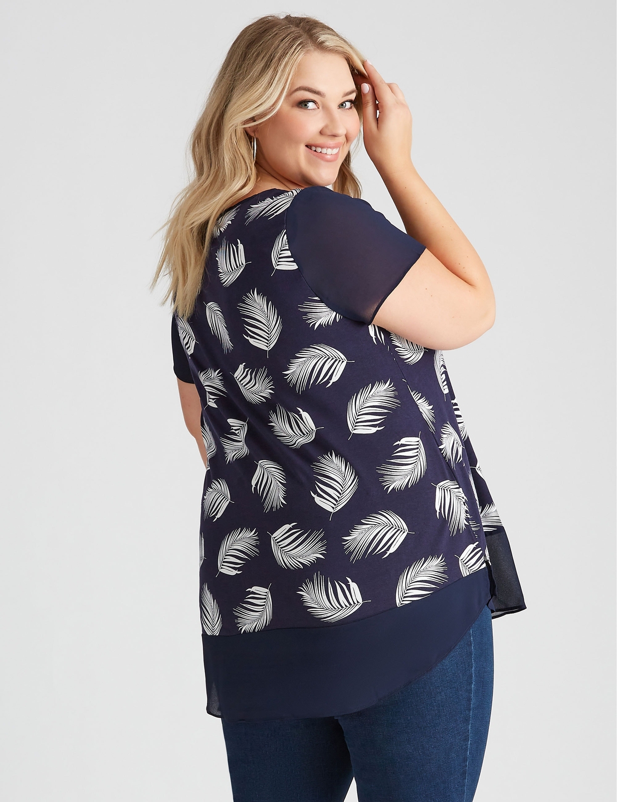 AUTOGRAPH - Plus Size - Womens Summer Tops - Blue Blouse / Shirt ...