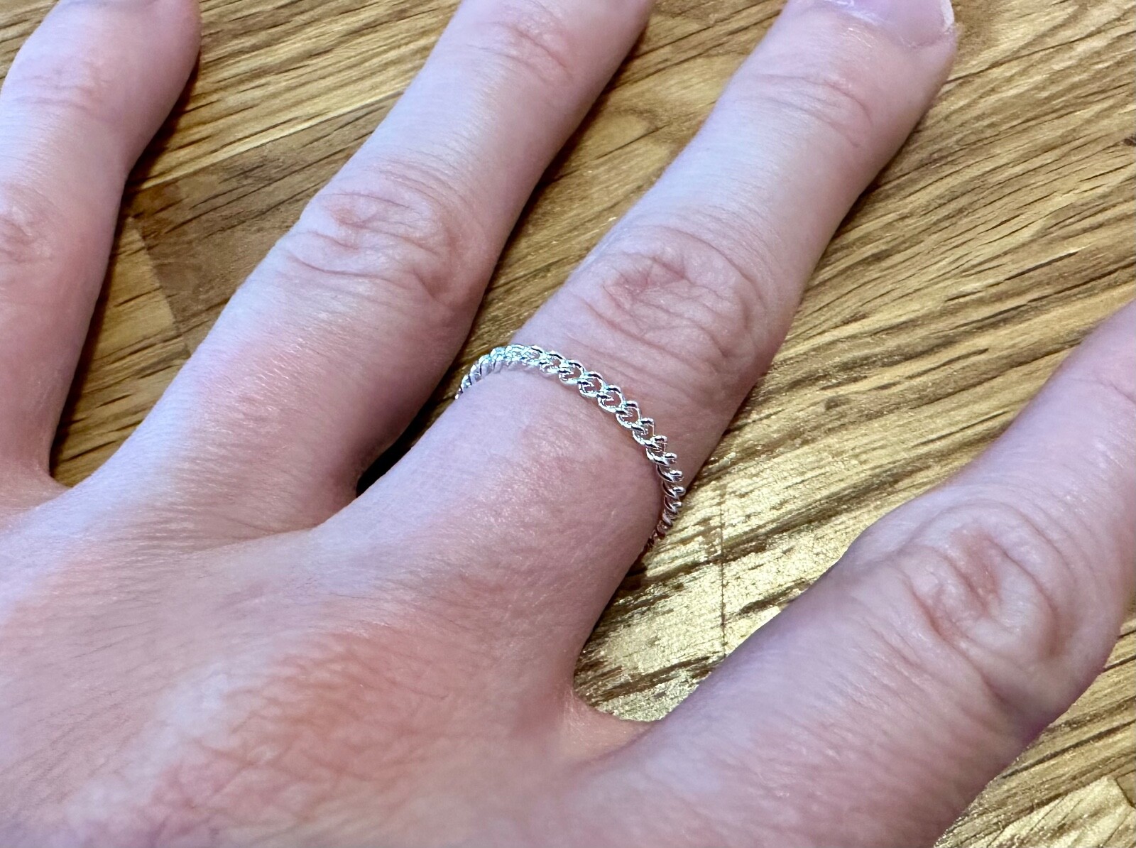 New Sterling Silver Chain Ring | 2mm Curb | Stacking Ring | 925 ...