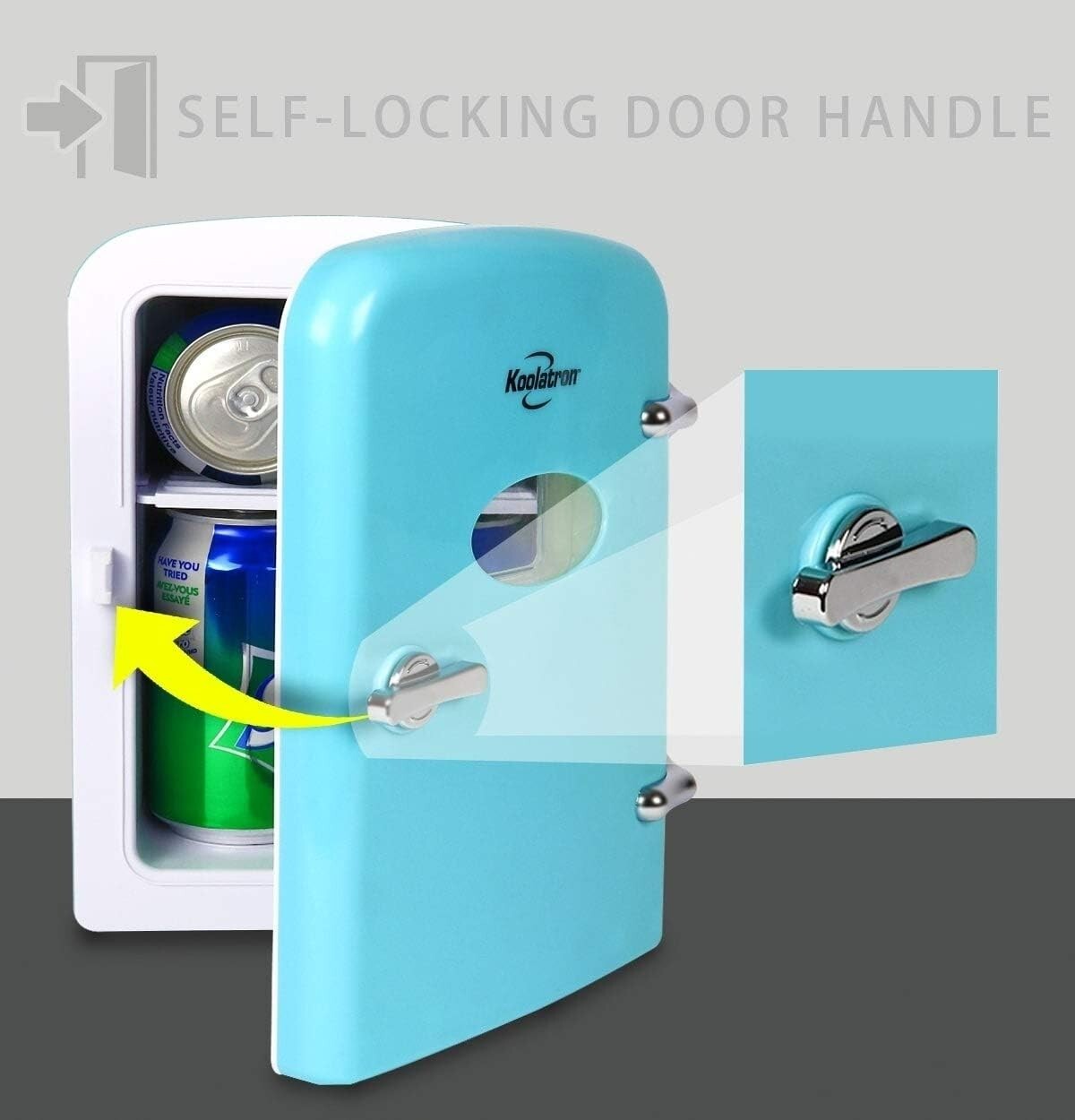 Portable Mini Fridge 6 Can 4 Liter Retro Small Refrigerator Cooler ...