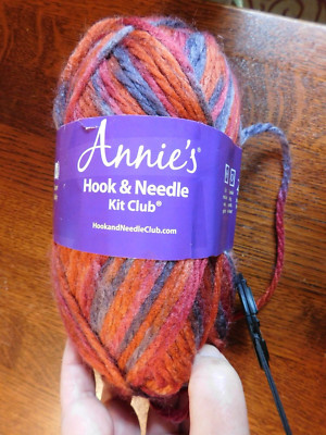 ANNIE'S HOOK & NEEDLE KIT CLUB YARN, BURNT ORANGE,BROWN,REDS, 4.9 OZ | eBay