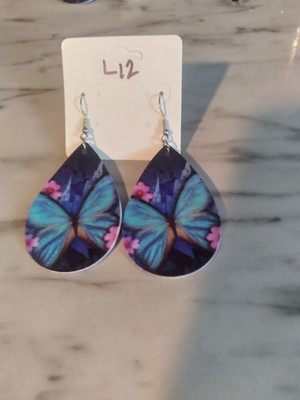 Leather Laser Printed Custom Earrings For Pierced Ear | eBay