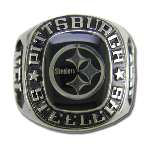 Pittsburgh Steelers Large Classic Silvertone NFL Ring | eBay