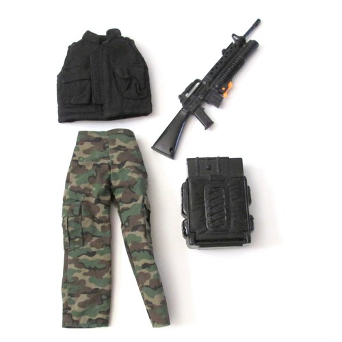 GI Joe 12" Hall Of Fame Outfit Vest Camo Pants Backpack Rifle 1/6 Doll ...