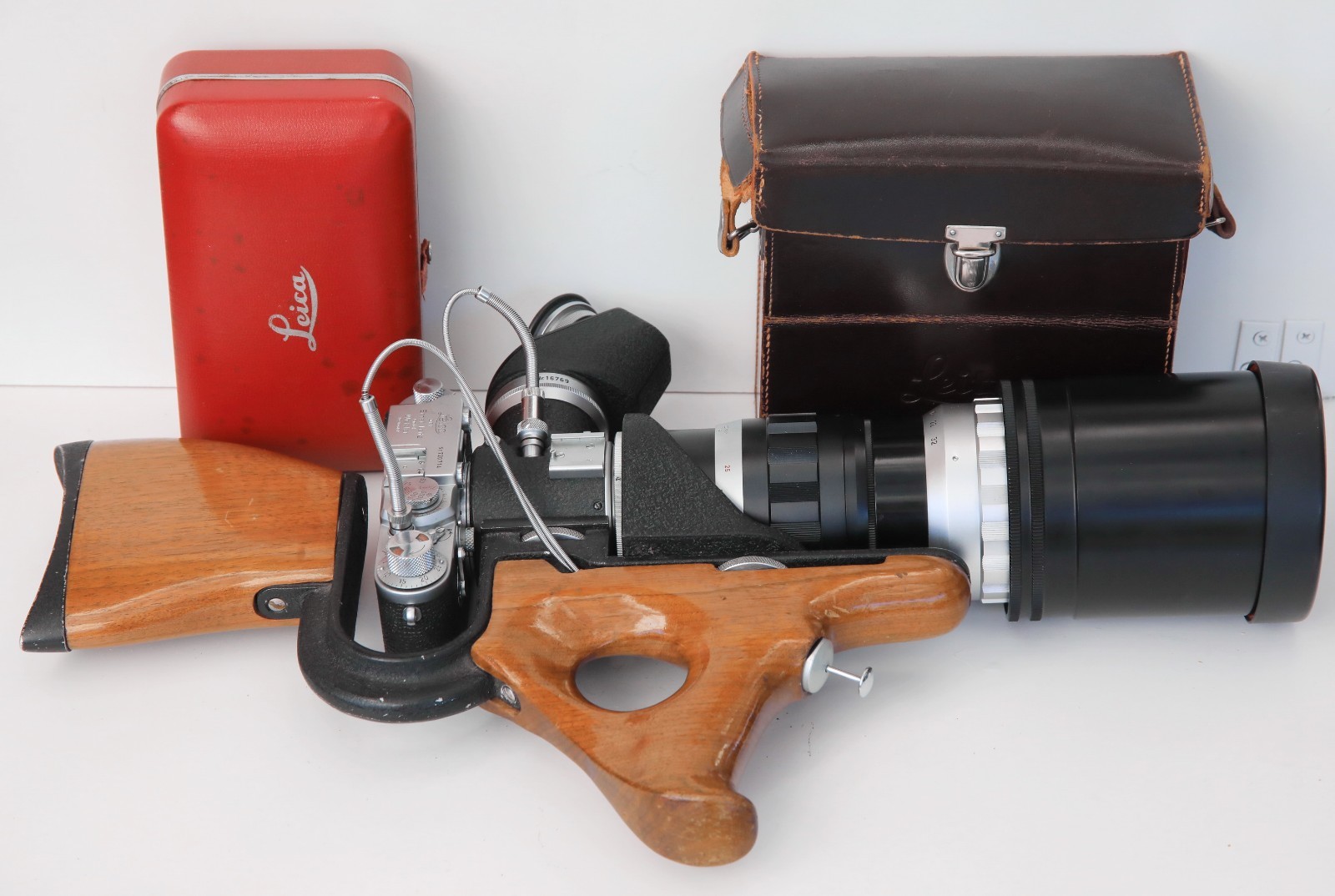 LEICA SABRE GUN STOCK FILM CAMERA OUTFIT W/IIIF +VISOFLEX +400MM TELYT ...