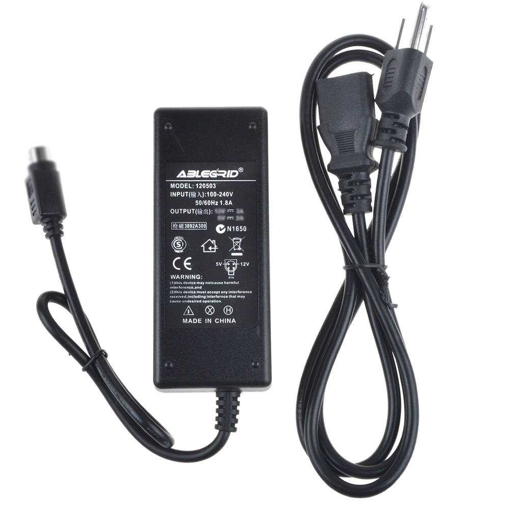 4-Pin AC/DC Adapter Charger For JENTEC Technology JTA0512 +5V/3A +12V ...