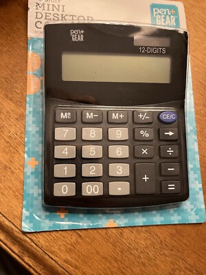 Pen + Gear 12 Digit Mini Desktop Calculator, Black | eBay
