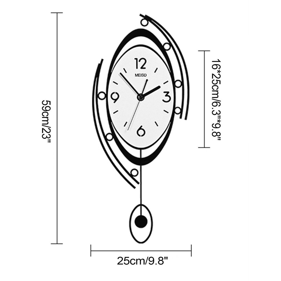 Large Nordic Wall Round Clock 3D Creative Clocks Wall Home Living Room ...
