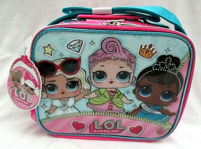 LOL SURPRISE 3 CHARACTER 9.5" INSULATED LUNCH BOX LUNCH BAG-BRAND NEW ...