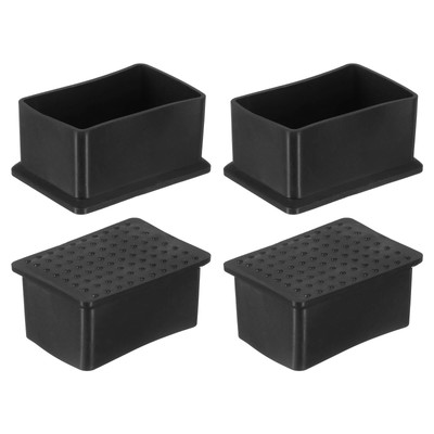 Rubber Furniture Leg Caps, 4Pcs 40x60mm Rectangle Chair Leg Tips Caps ...