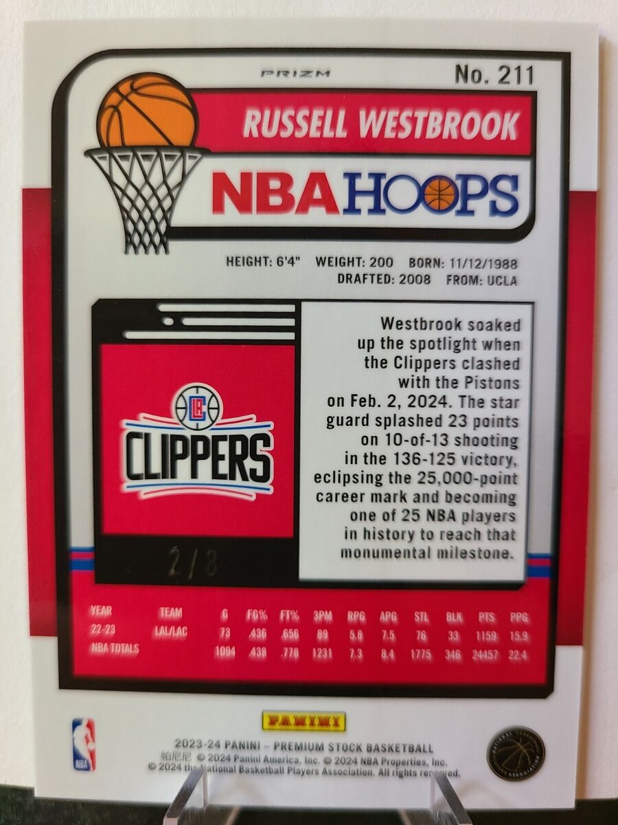 2023-24 NBA Hoops Premium Stock Russell Westbrook /8 Green 2023-24 NBA Hoops Premium Stock Russell Westbrook /8 Green