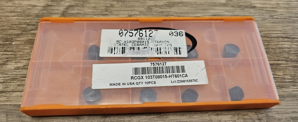 (8 Pcs) HERTEL 07576127 Ceramic Turning Inserts RCGX103 P08015 HT601CA ...