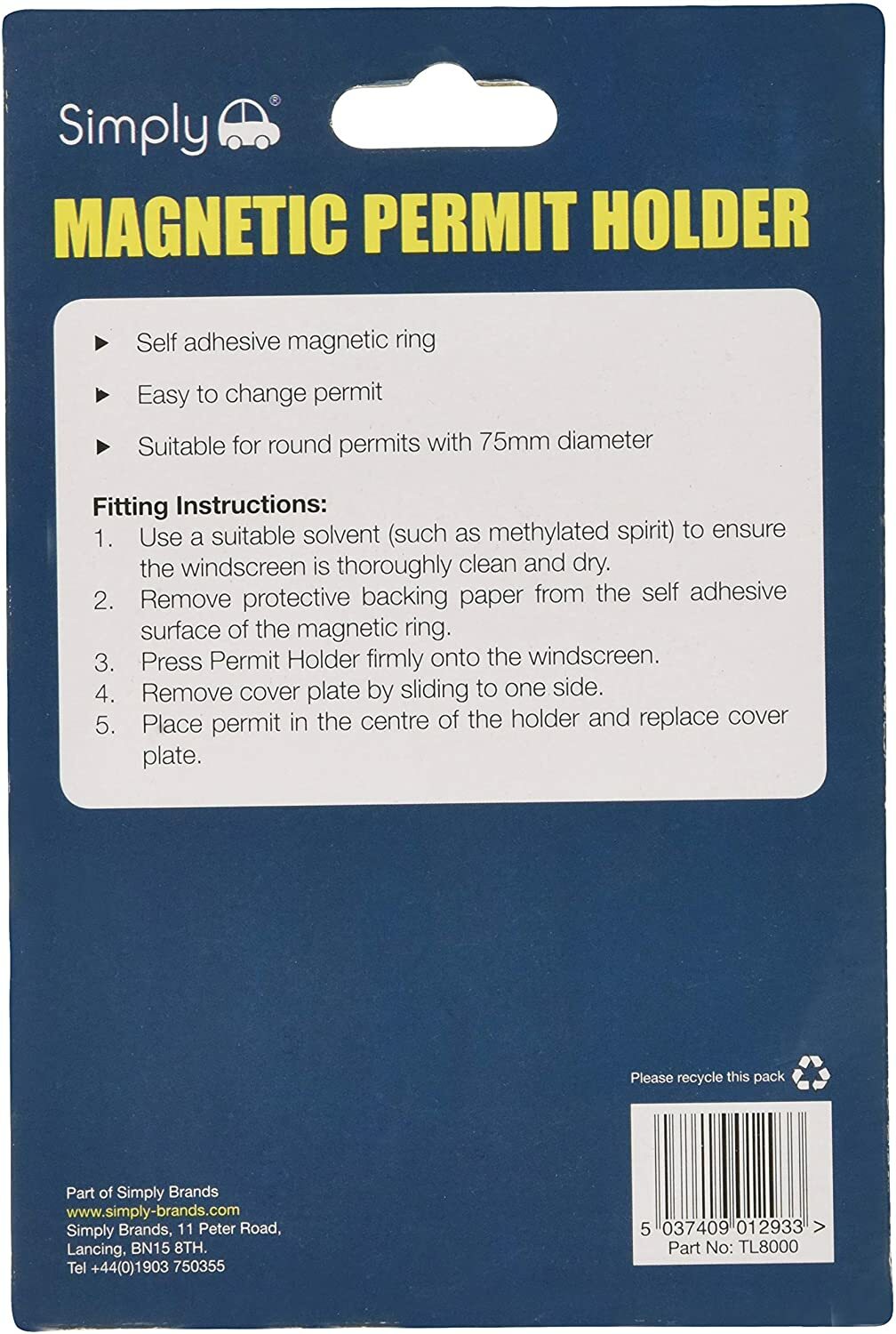 Plain Black Magnetic Car Tax Disc Holder for all cars windscreen ...