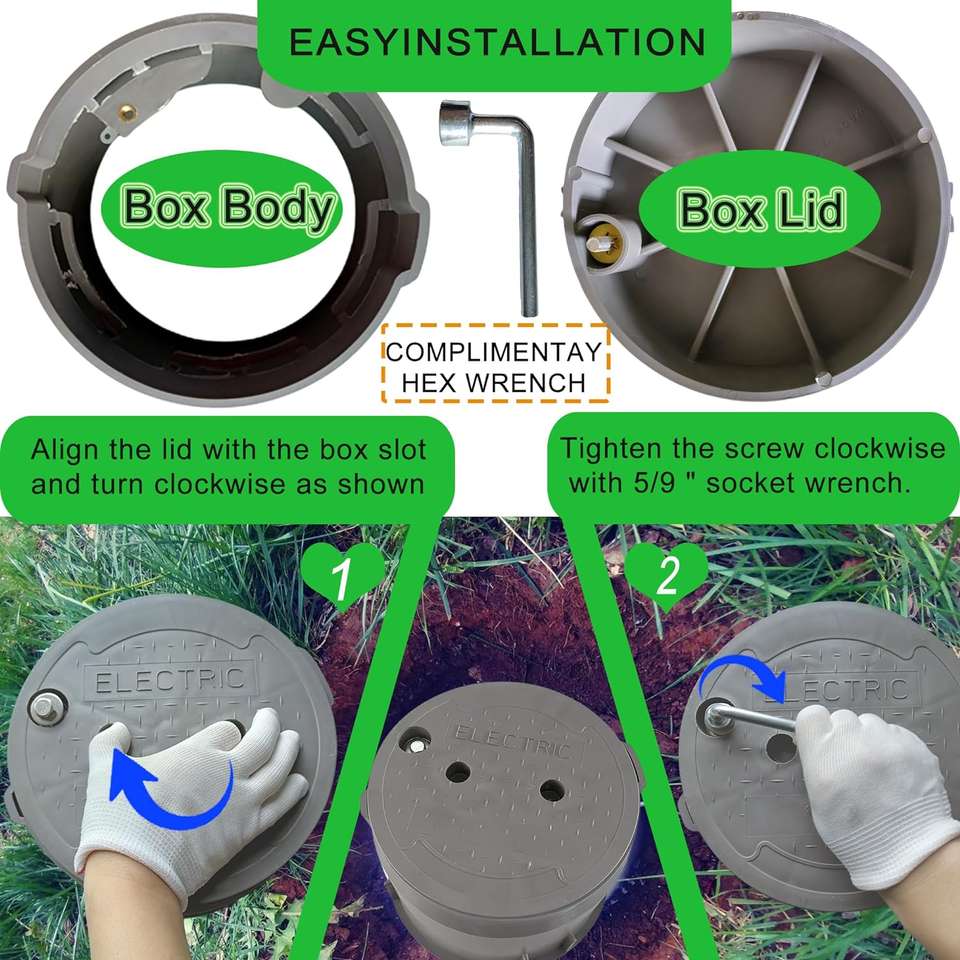 (Dia 10" * 1 Pack) 10 Inch Underground Electrical Junction Box in ...