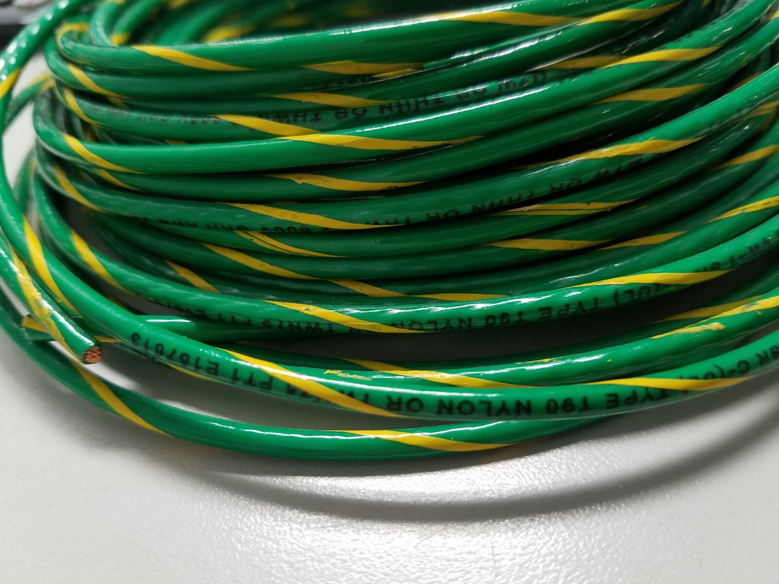 12 AWG GREEN W/YELLOW THHN THWN STRANDED COPPER WIRE 25 FEET GROUND | eBay