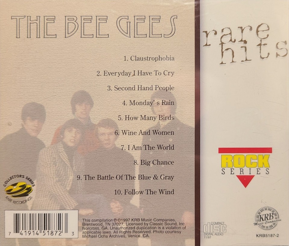 CD: The Bee Gees - Rare Hits (1997, KRB) Collectors Series Recordings ...