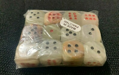 Pakistani Onyx 1/2 Inch Dice Set of 12 Hand Carved Stone Carving (US ...