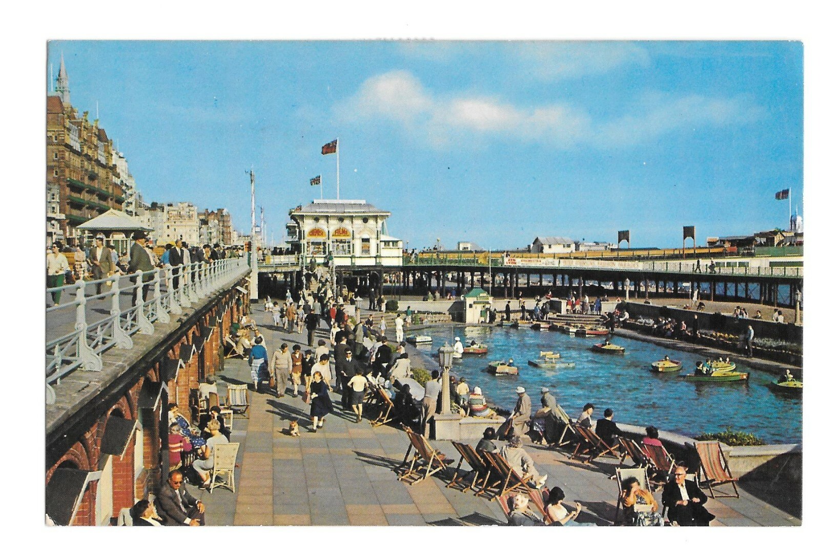 Vintage Postcard The Boating Pool & Sea Front Brighton England PM 1972 ...