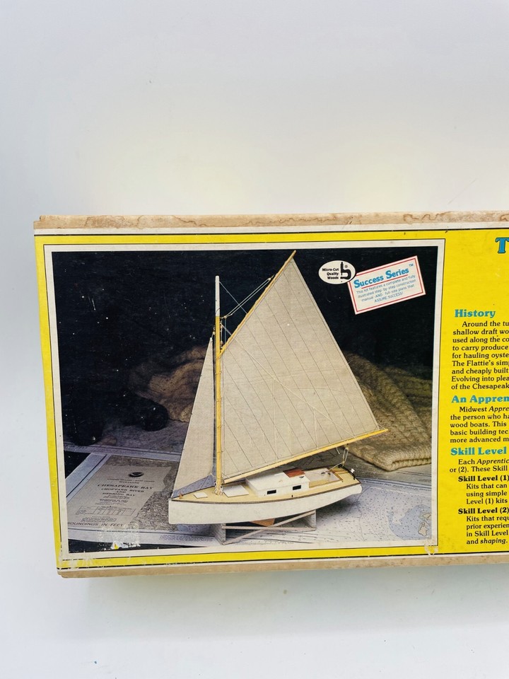 Midwest The Chesapeake Bay Flattie Wooden Ship Model Building Kit Skill ...