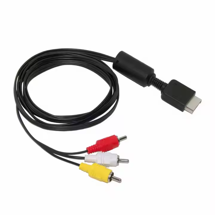 RCA to AV Video Audio TV Scart Cable Lead for PS1 PS2 PS3 Playstation ...