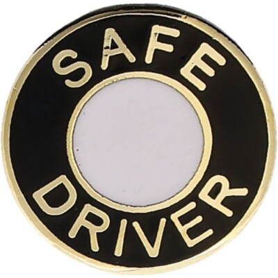 Safe Driver Pin 0.5" Diameter Recognition Accessory Circular Black And ...