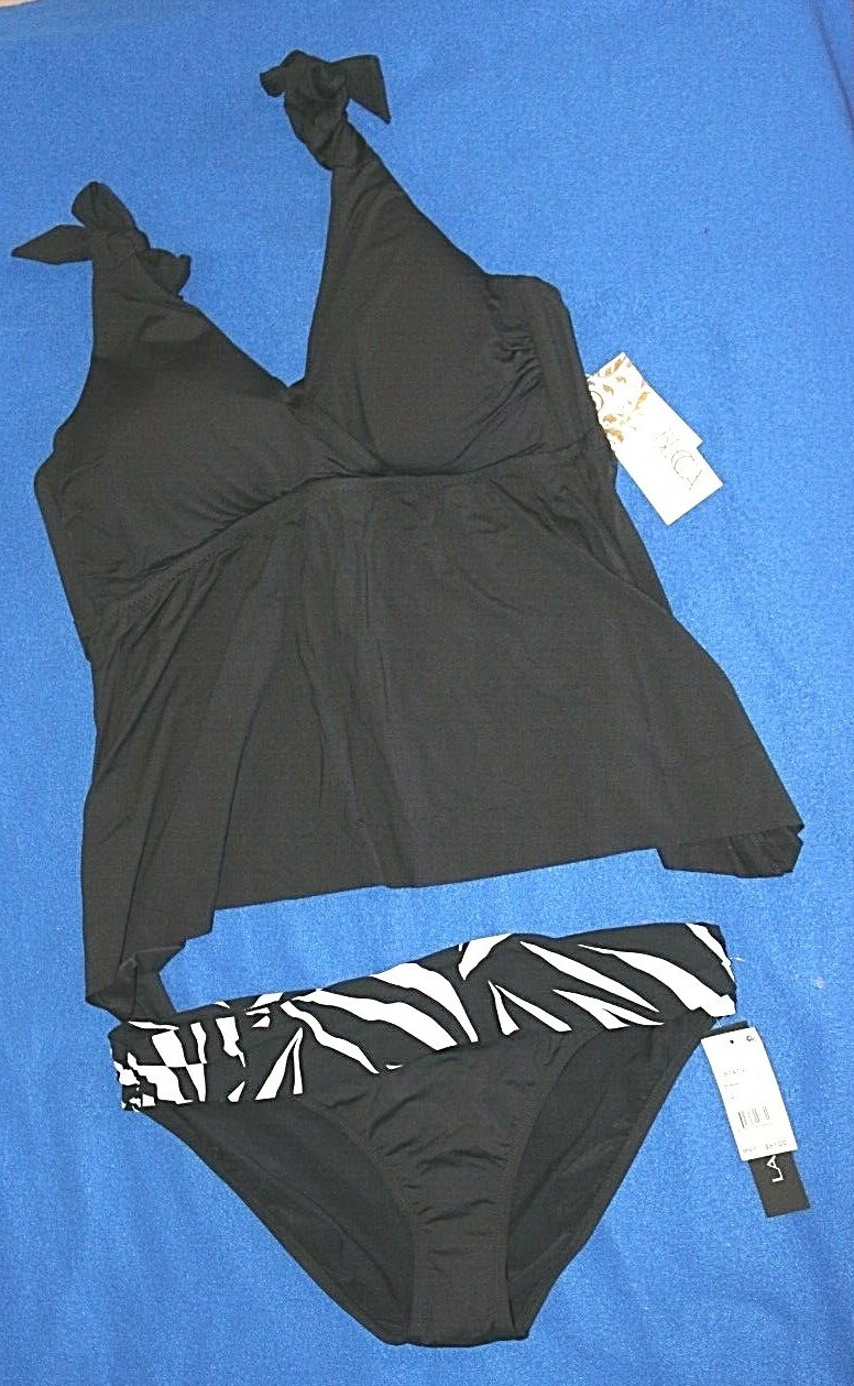 Becca Black Tankini Top size 16 with LaBlanca Blk/Wht size 14 Btms Rtl ...