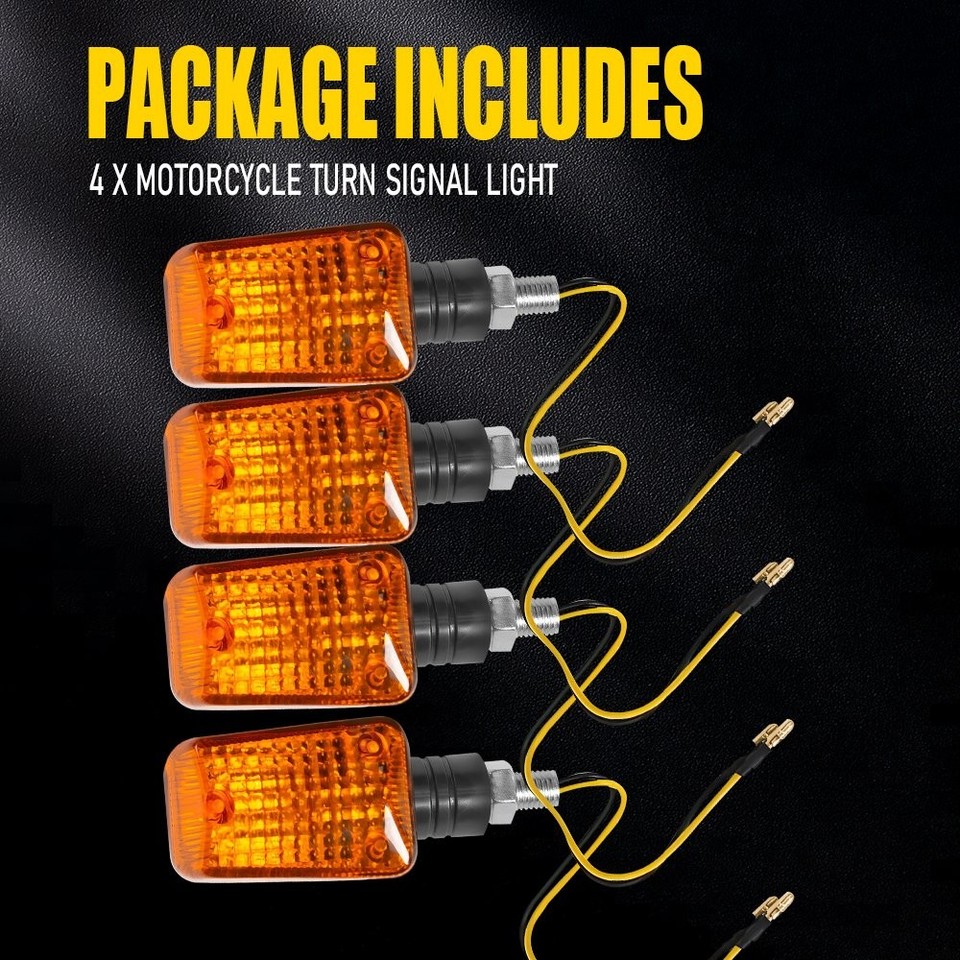 4X Motorcycle Amber LED Turn Signal Lights Indicator Lamps For Suzuki ...
