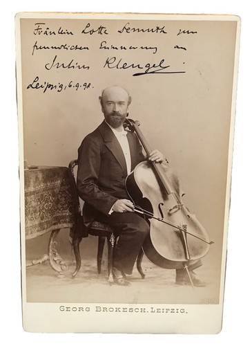 Antique JULIUS KLENGEL Signed Carte de Visit German Cellist Music Photo ...