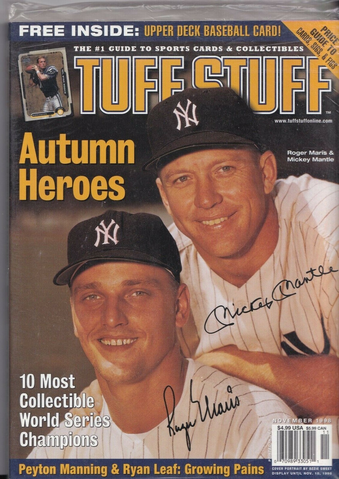 Tuff Stuff Magazine Roger Maris Mickey Mantle November 1998 040819nonr ...