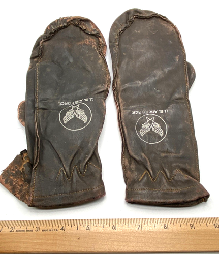 Vtg. US AIR FORCE leather flying mittens gloves | eBay