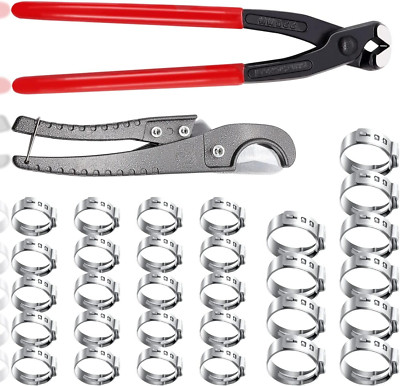 Pex Crimping Clamp Cinch Tool Kit 20PCS 1/2" 10Pcs 3/4" Clamps & Pipe ...
