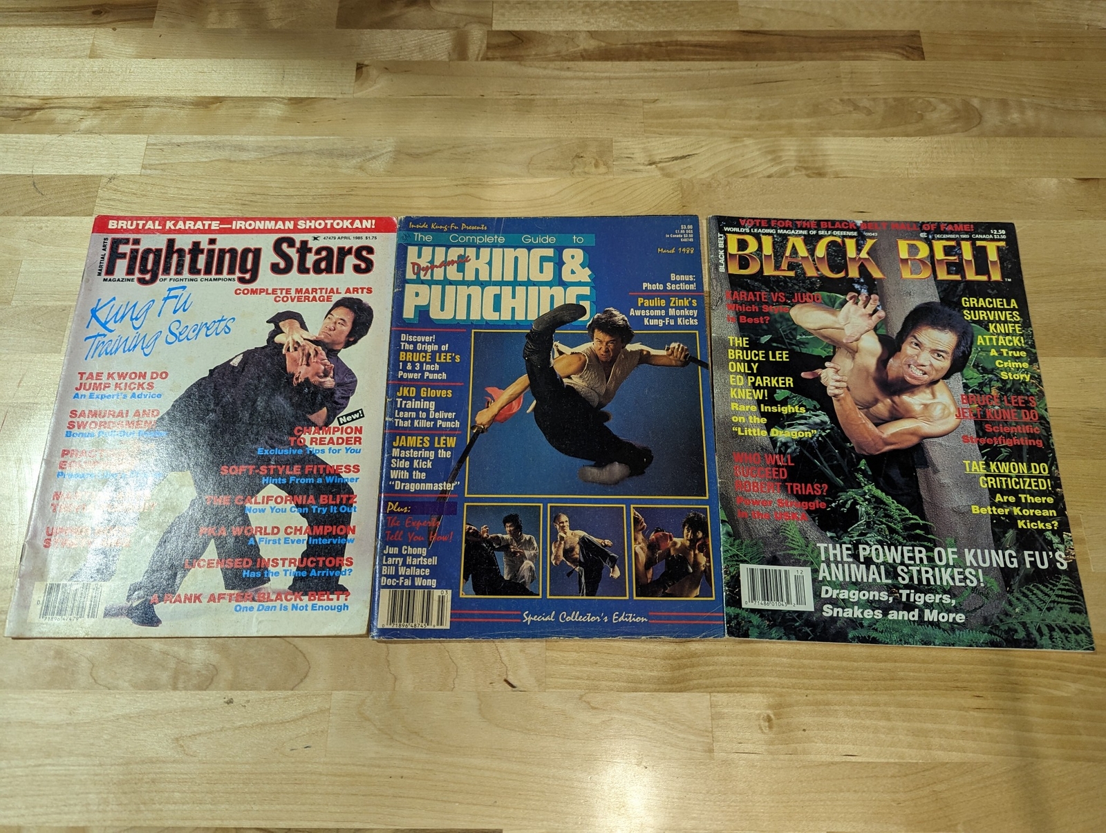 Lot of 8 Black Belt, Fighter, Kicking & Punching, Fighting Stars ...