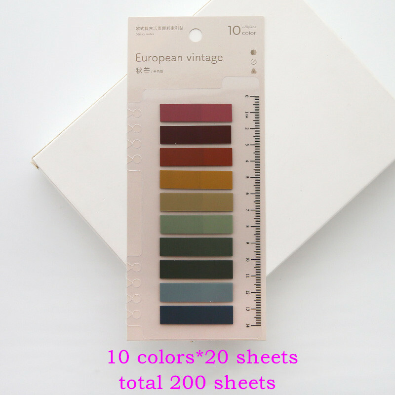 200pcs Page Markers Morandi Sticky Note Tabs Colored Book Flags Strip ...